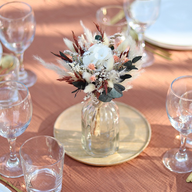 Centres de table en fleurs séchées - Décoration florale pour mariage